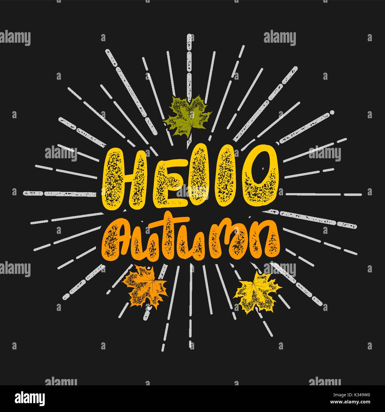 Hello autumn handwritten stamp lettering Stock Vector Image & Art - Alamy