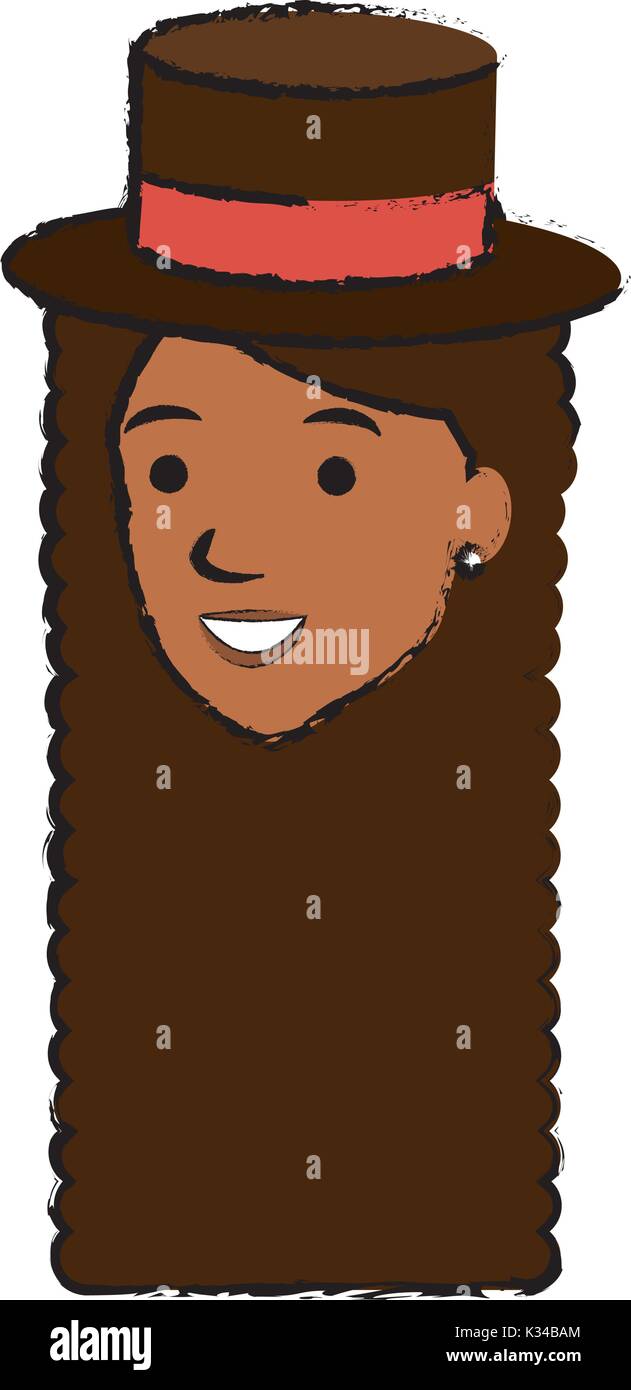 beautiful woman with cap avatar character vector illustration design ...