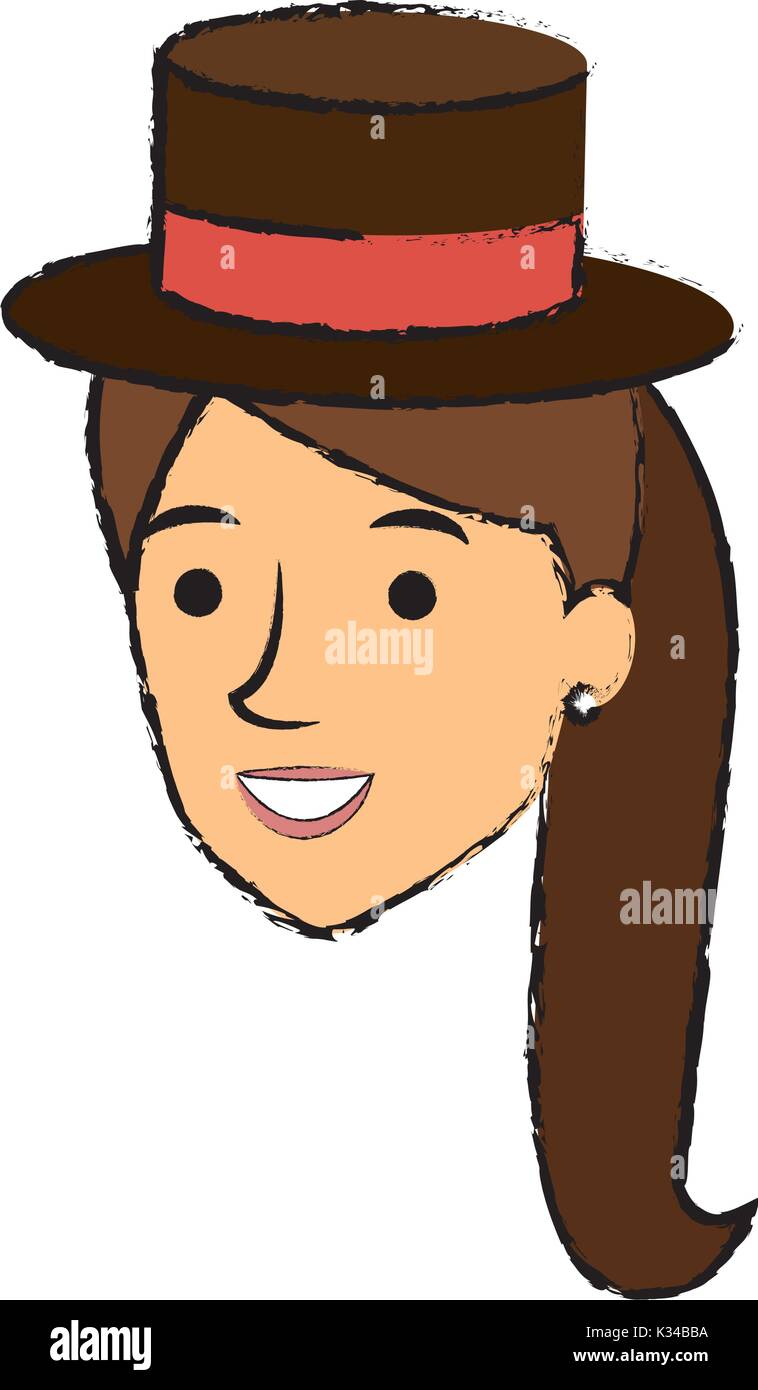 beautiful woman with cap avatar character vector illustration design ...