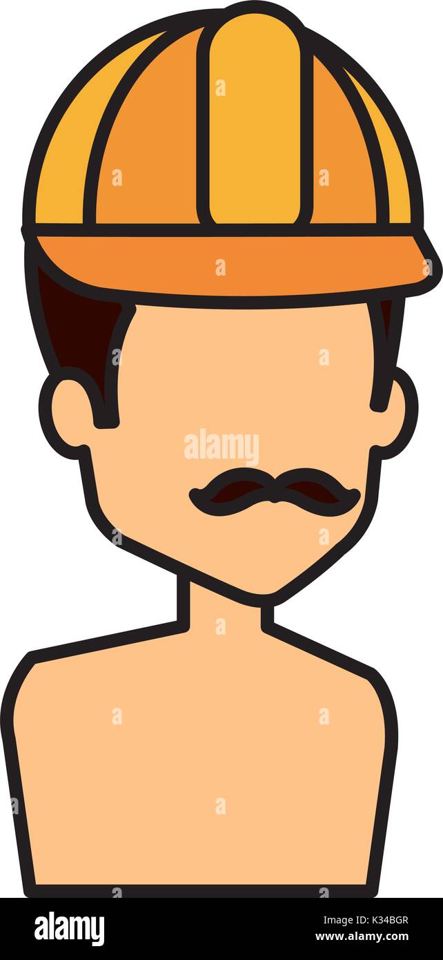 repairman builder shirtless avatar character vector illustration design ...