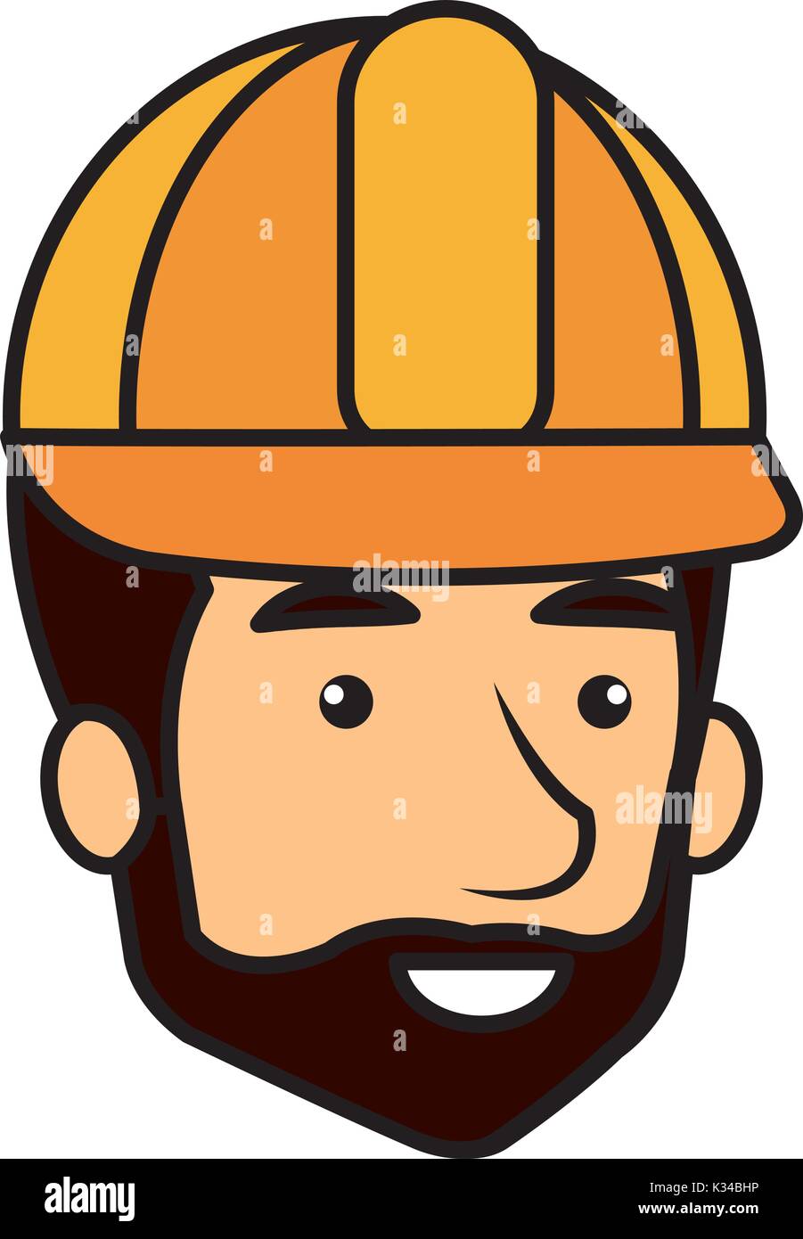 repairman builder head avatar character vector illustration design ...