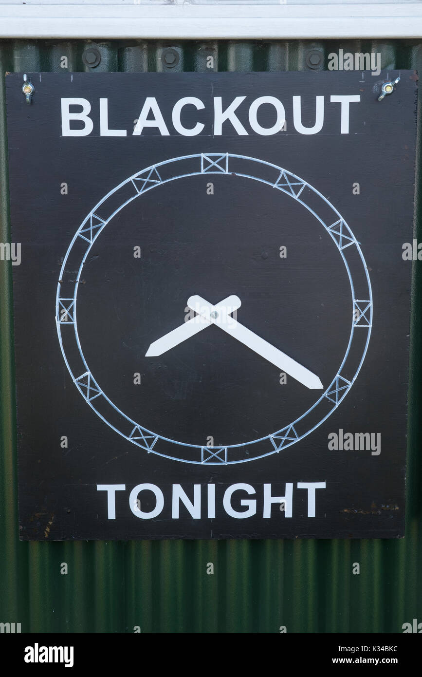 A board showing the Blackout time. A blackout is in preparation for a ...