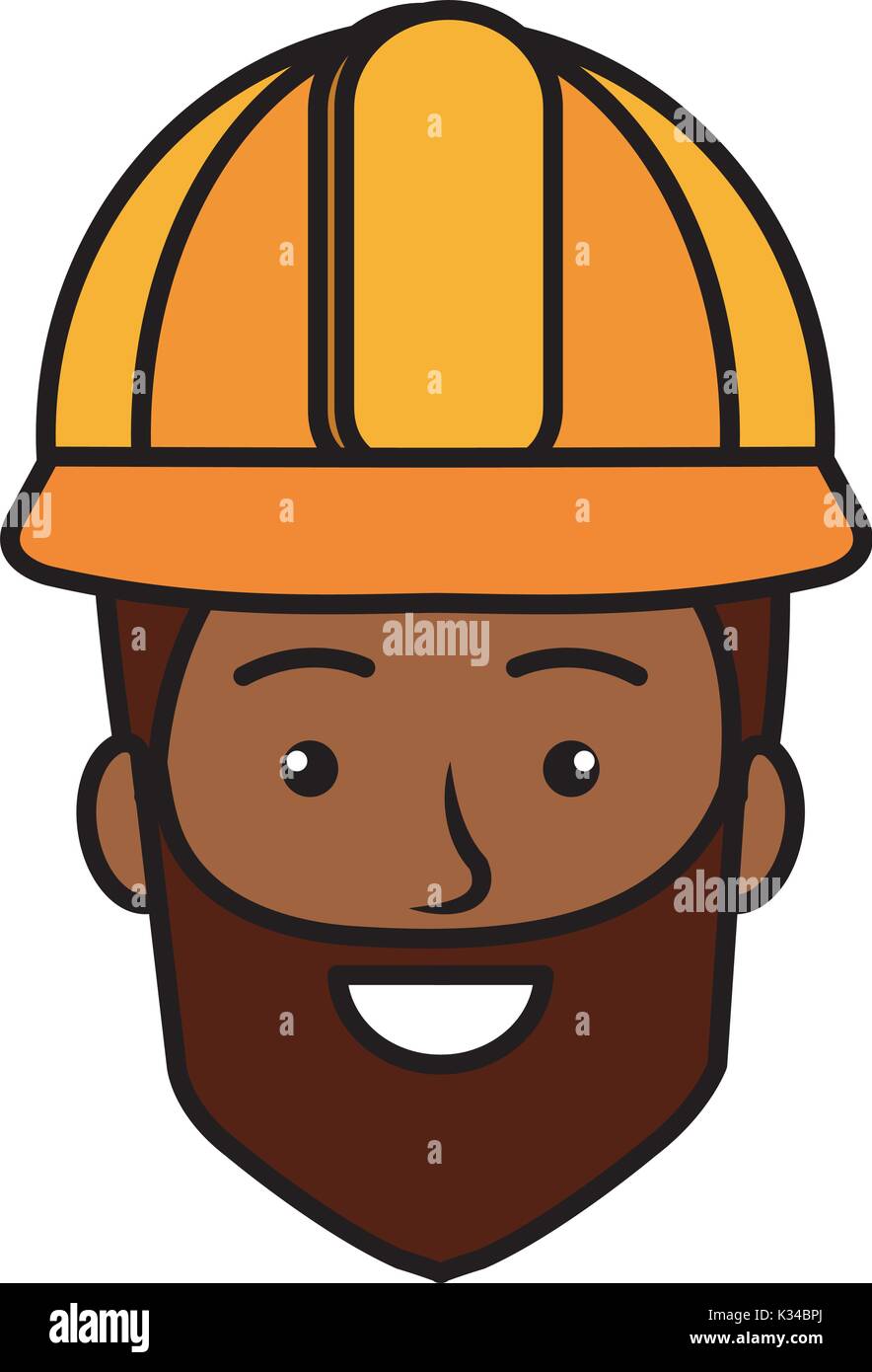 repairman builder head avatar character vector illustration design ...