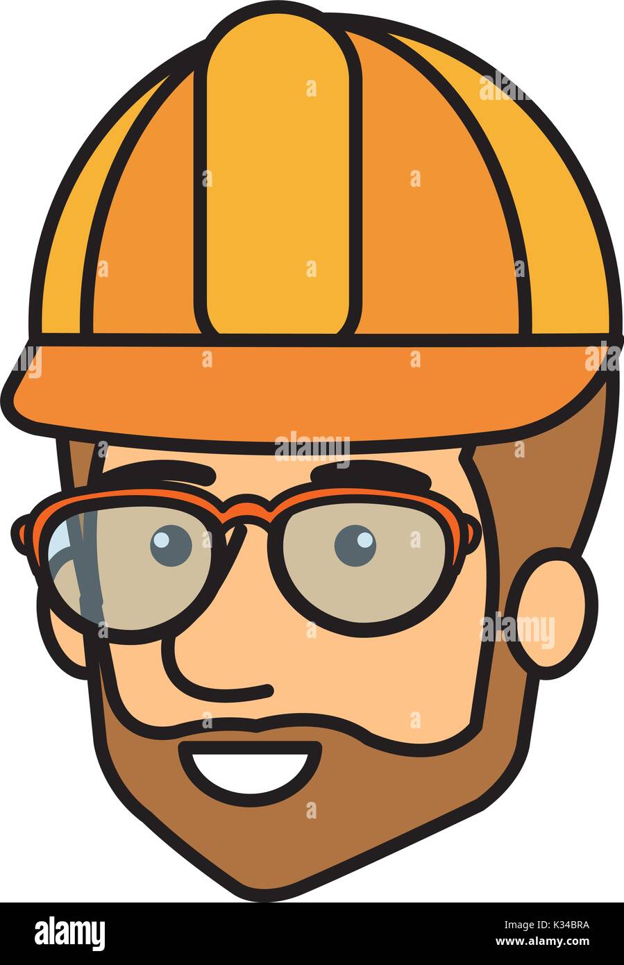 repairman builder head avatar character vector illustration design ...