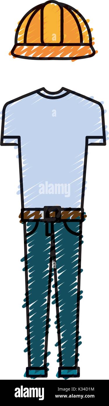 construction uniform with helmet vector illustration design Stock ...