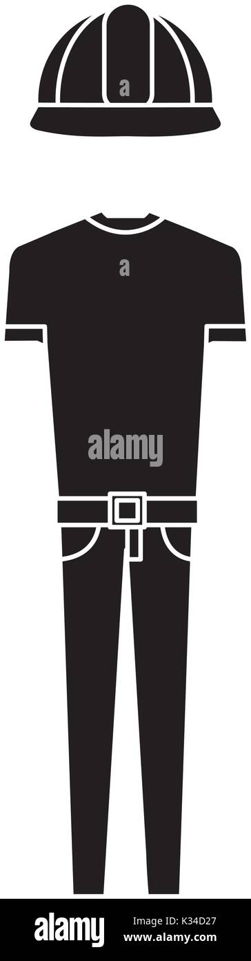 construction uniform with helmet vector illustration design Stock ...