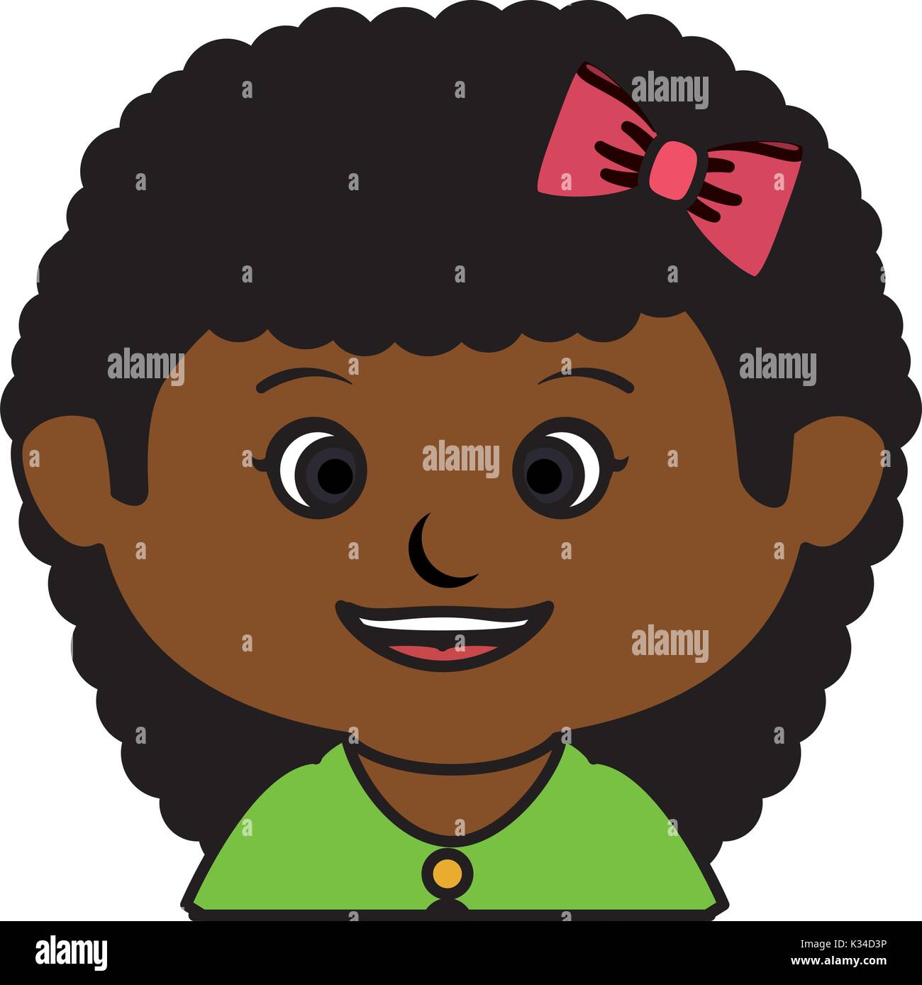 black little girl character vector illustration design Stock Vector ...