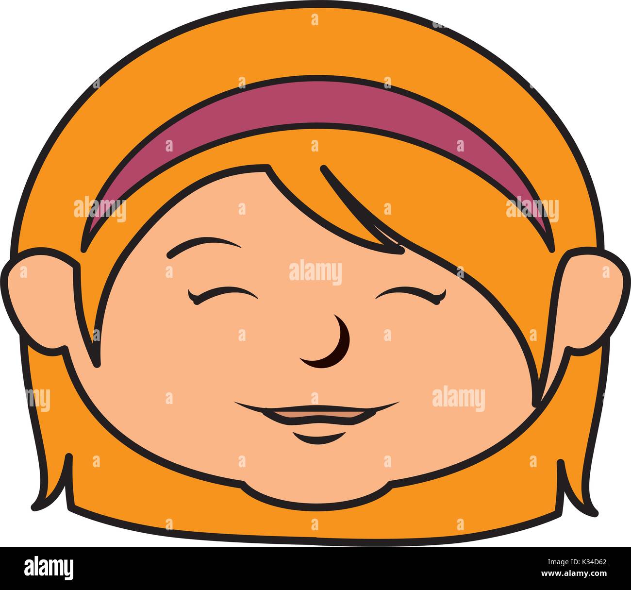 cute little girl head character vector illustration design Stock Vector ...