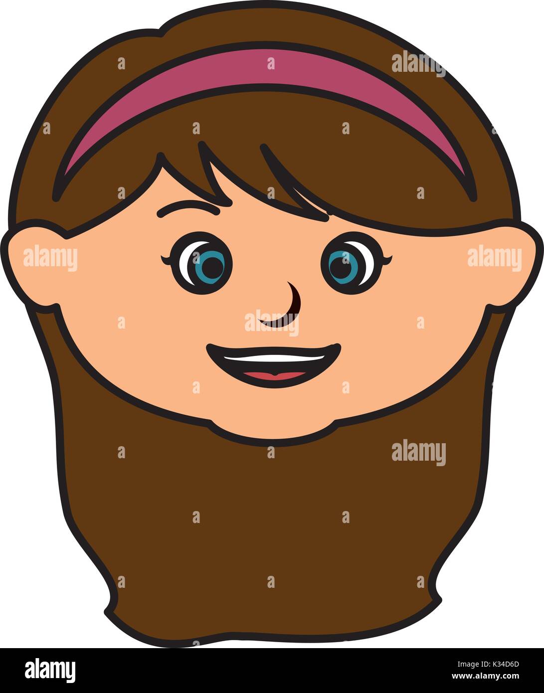 cute little girl head character Stock Vector Image & Art - Alamy