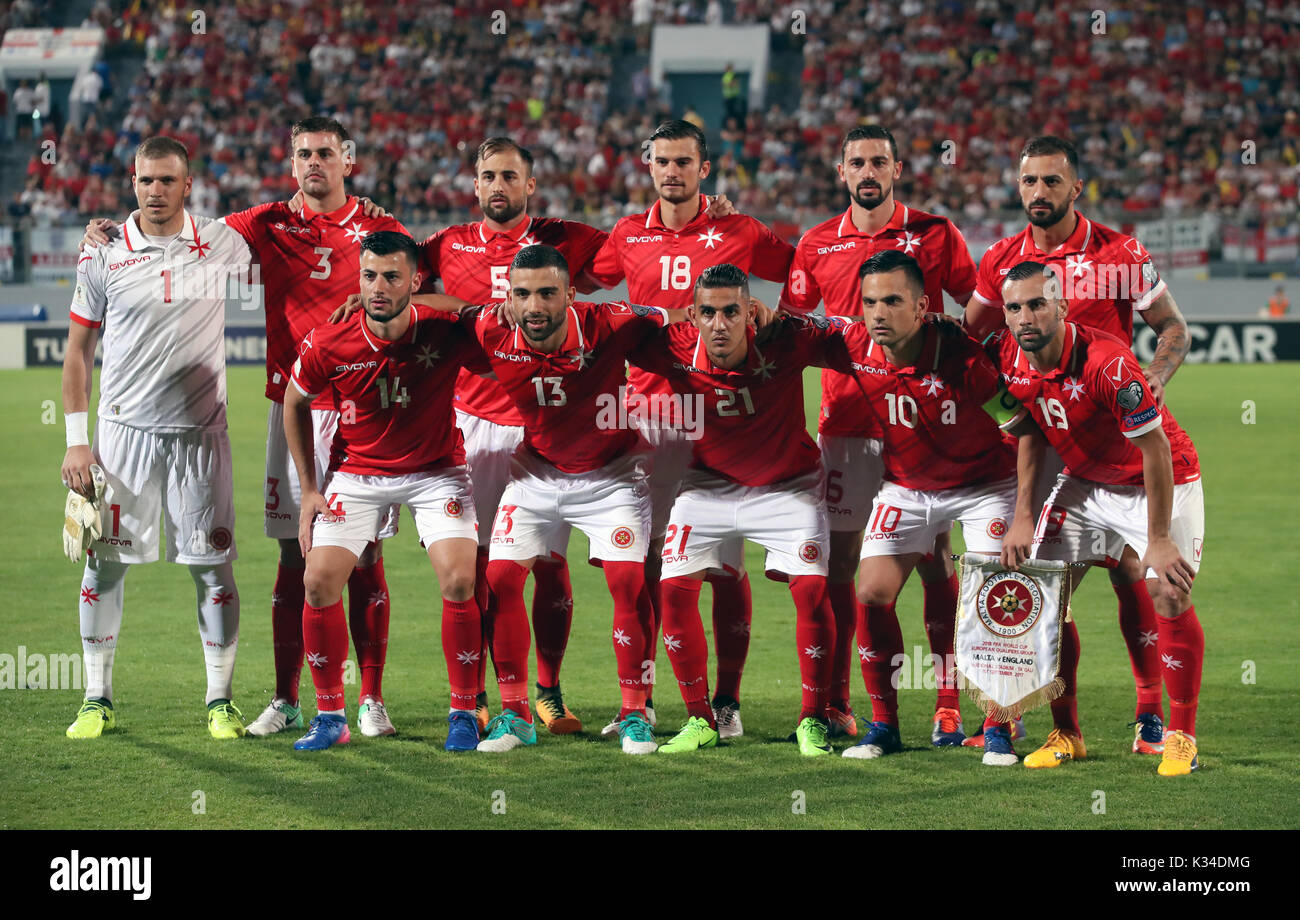Malta team group (top row, from left to right) goalkeeper Andrew Hogg ...
