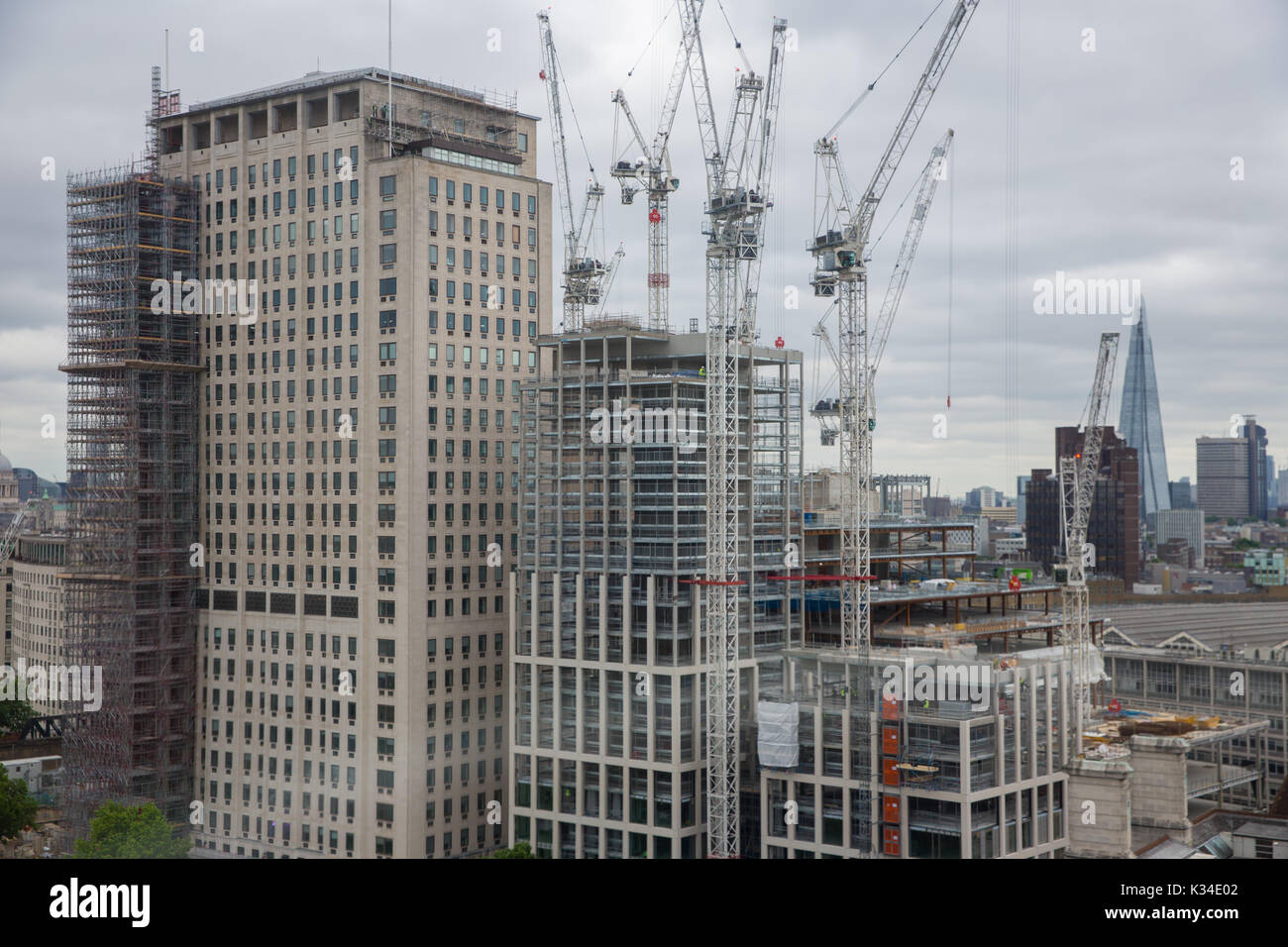 Construction site new skyscraper in London city seen from millennium ...