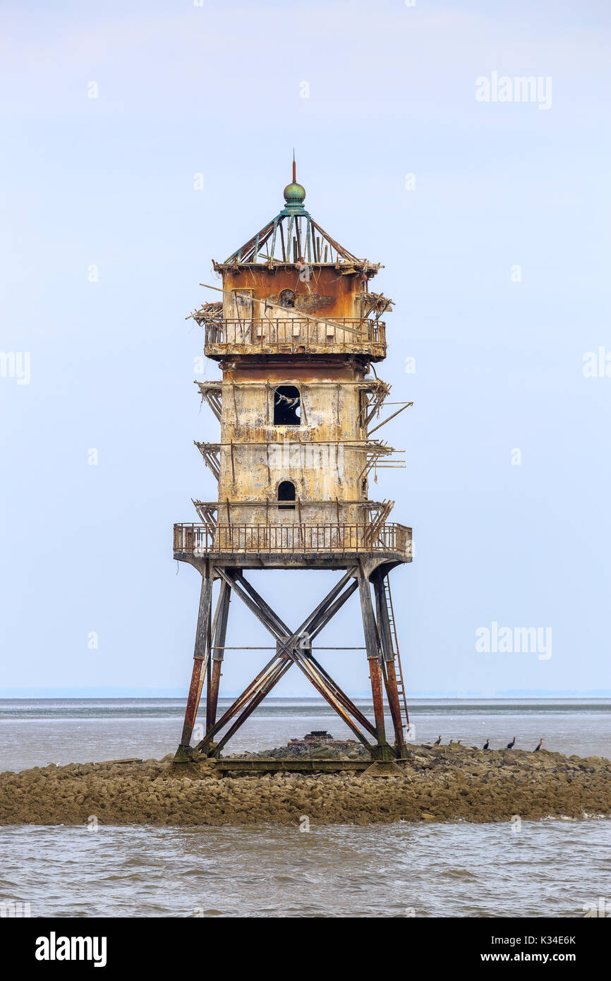 The lighthouse Ober-Eversand, locally known as Kormoranturm Stock Photo ...