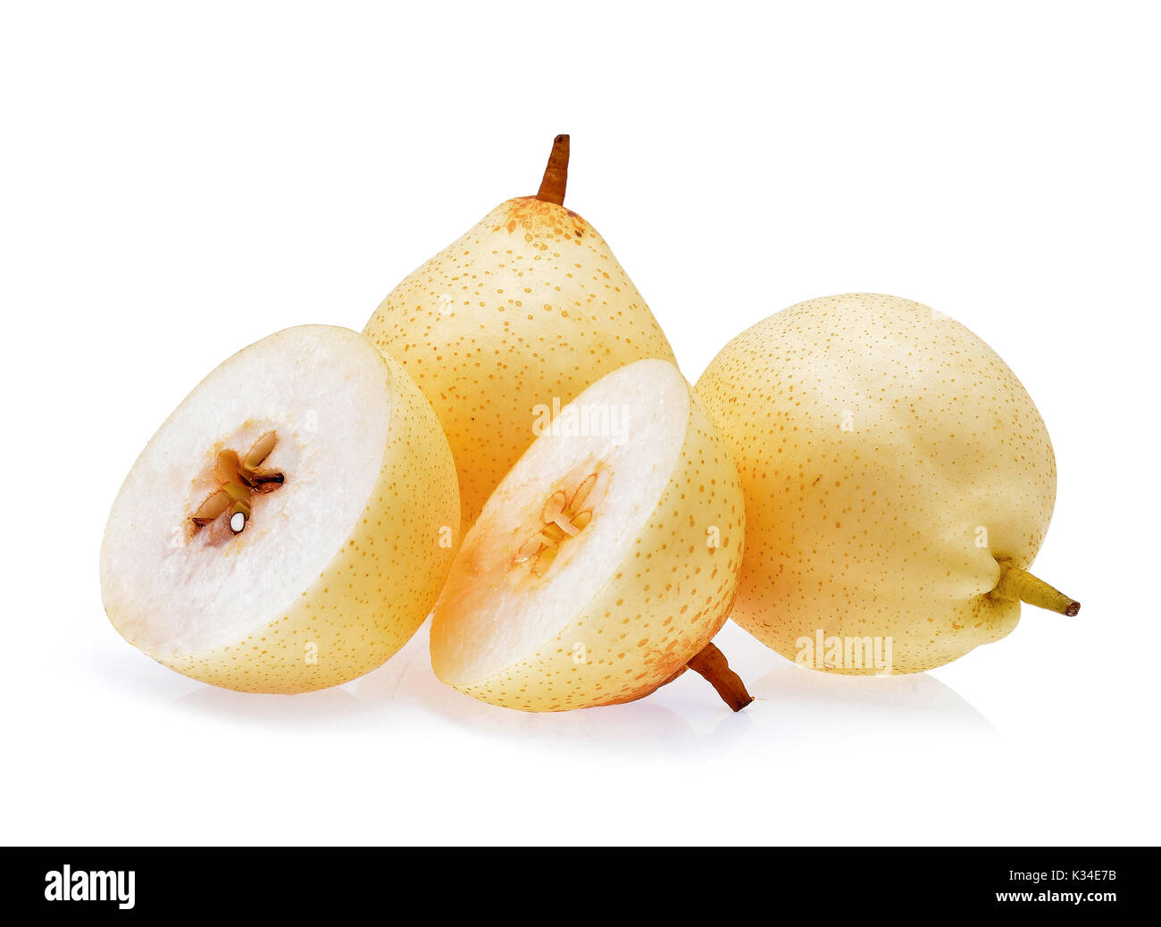 Chinese pear on white background Stock Photo - Alamy