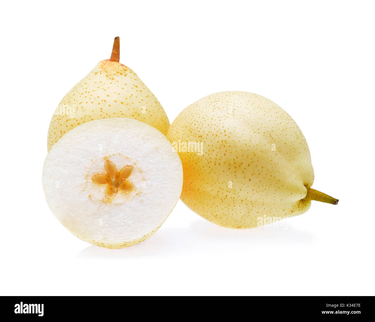 Chinese pear on white background Stock Photo - Alamy