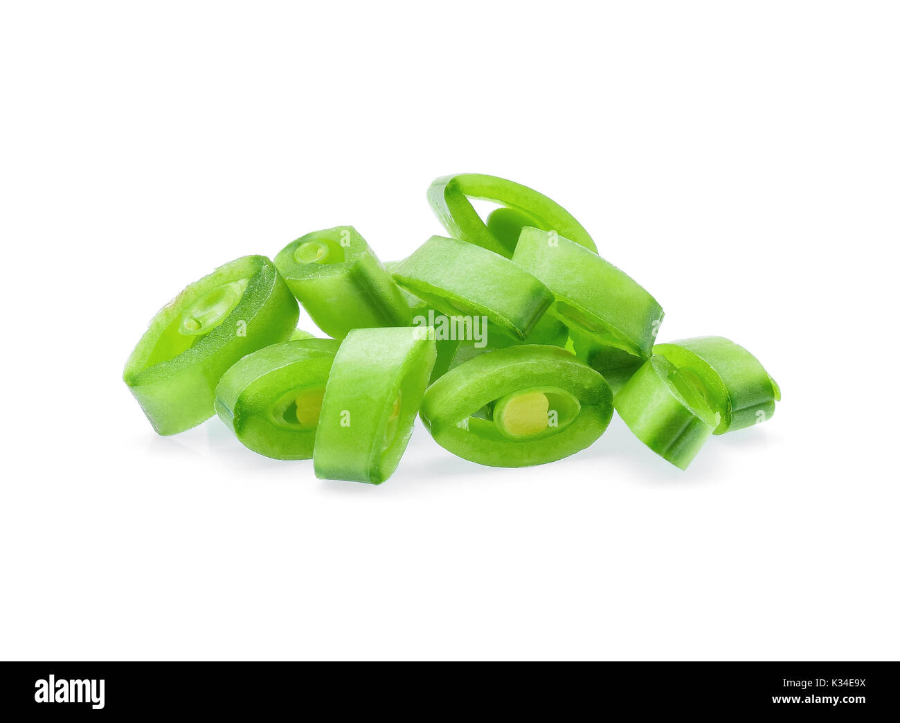 green pea pod on white background Stock Photo - Alamy