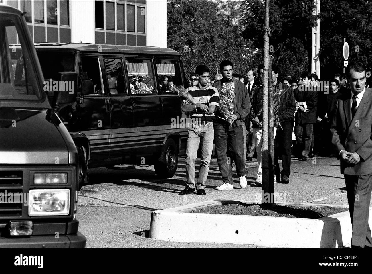Funerals of Tomas Claudio, killed in a car crash, Vaulx-en-Velin ...