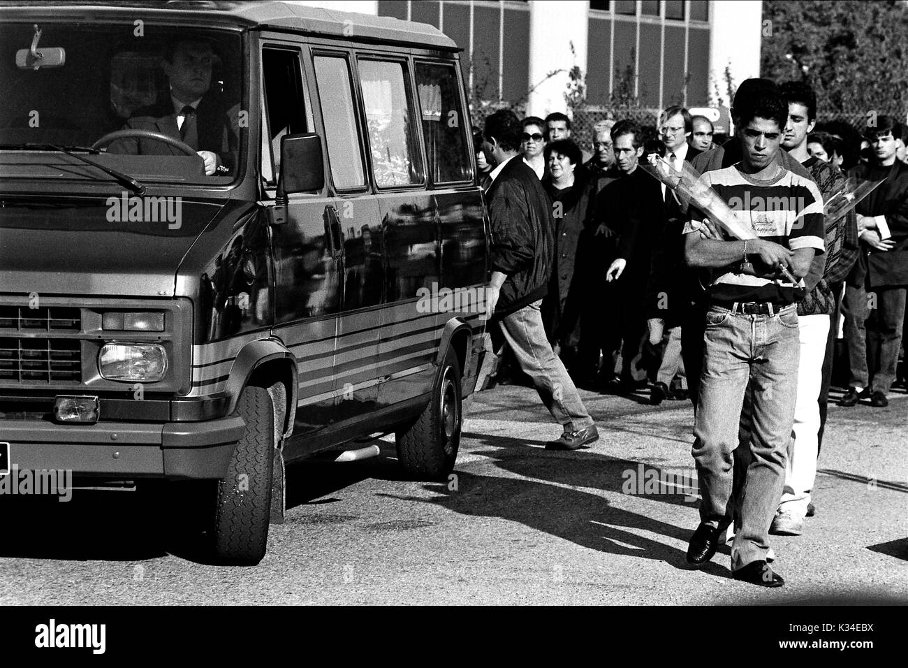 Funerals of Tomas Claudio, killed in a car crash, Vaulx-en-Velin ...