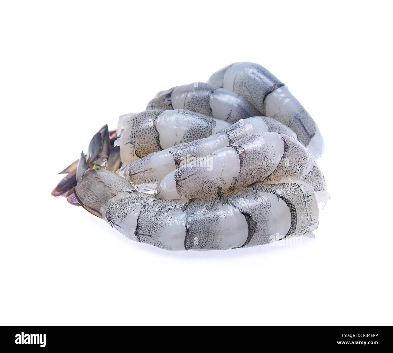 Raw prawns isolated on white background Stock Photo - Alamy