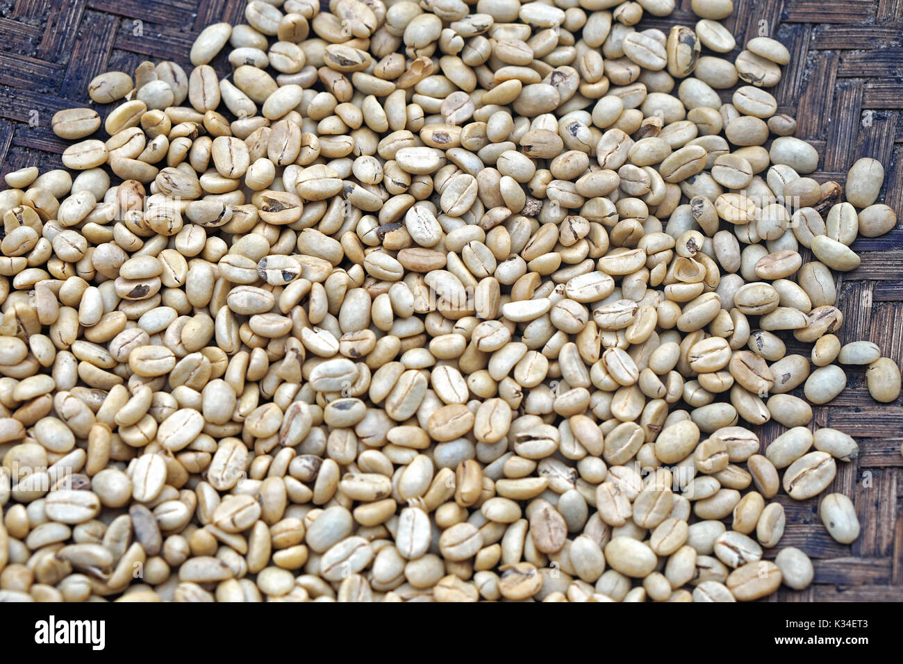 Bunch of raw green coffee beans Stock Photo - Alamy