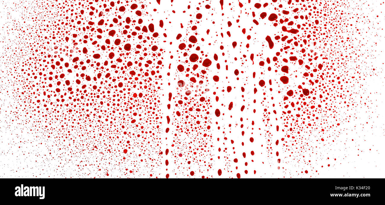 Blood splashed on white background Stock Photo - Alamy