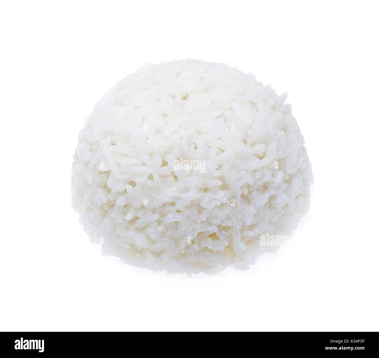 cooked rice on white background Stock Photo - Alamy
