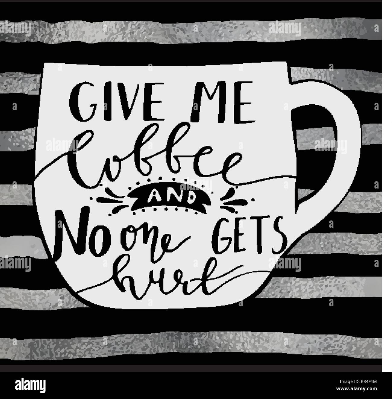 Poster with hand-drawn coffee slogan Stock Vector Image & Art - Alamy