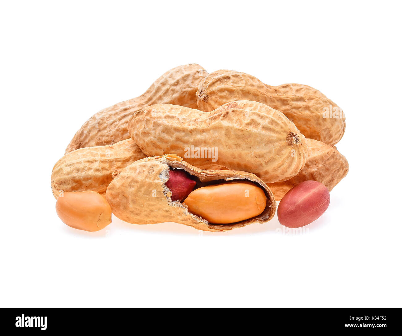 peanuts isolated on white background Stock Photo - Alamy