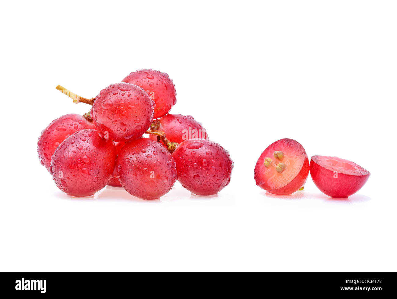 red grapes on white background Stock Photo - Alamy