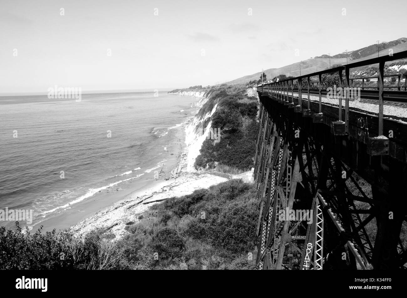 California coast train railway Black and White Stock Photos & Images ...
