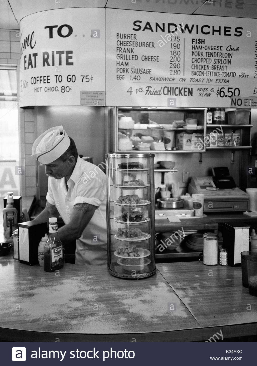 Diner Counter Black and White Stock Photos & Images - Alamy
