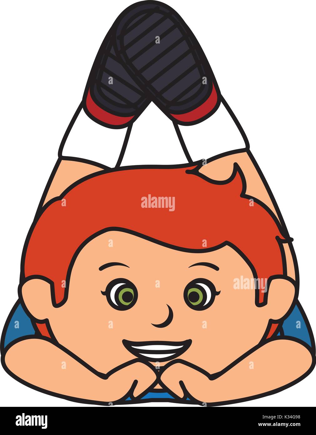 cute little boy lying character vector illustration design Stock Vector ...