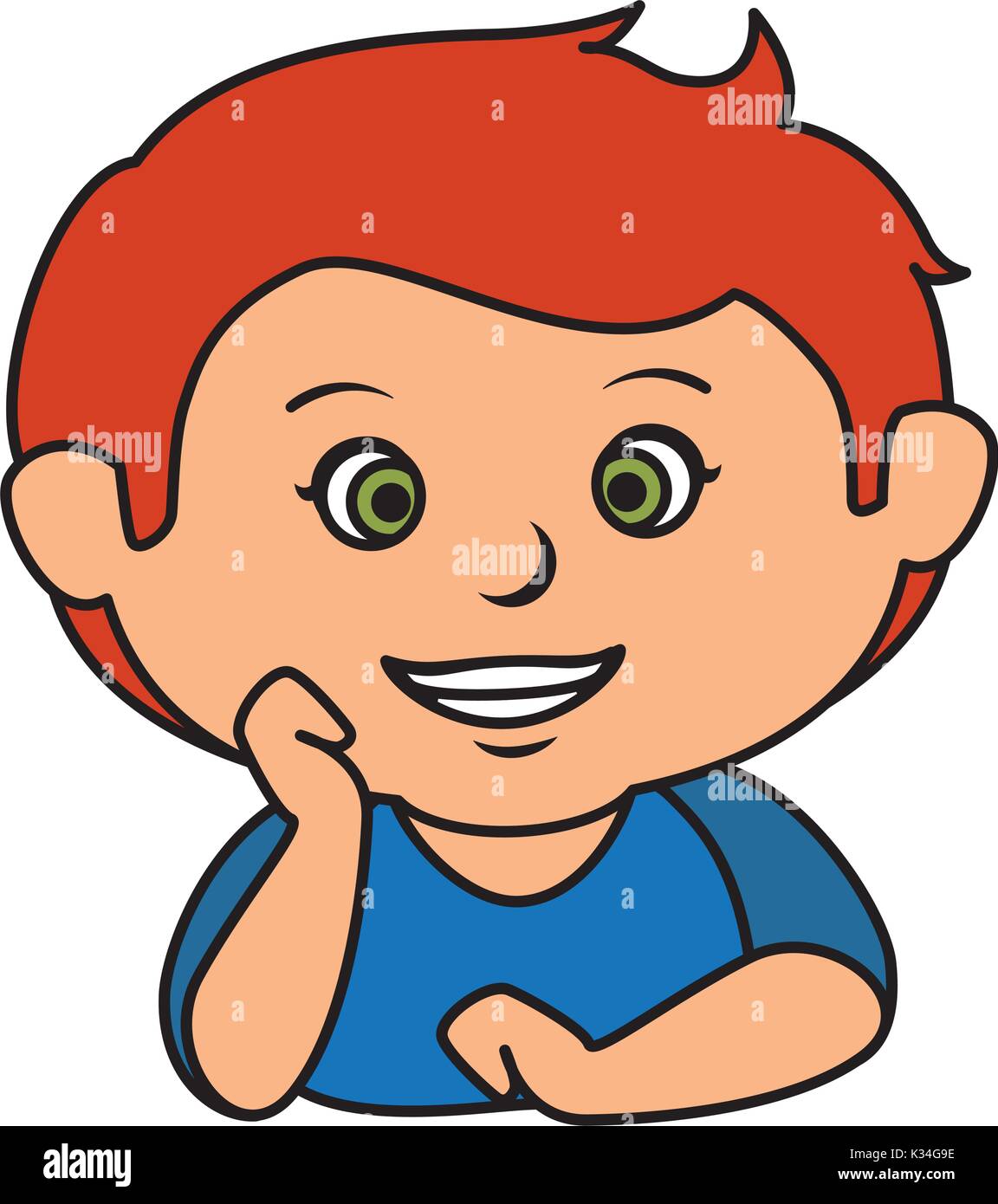 cute little boy lying character vector illustration design Stock Vector ...