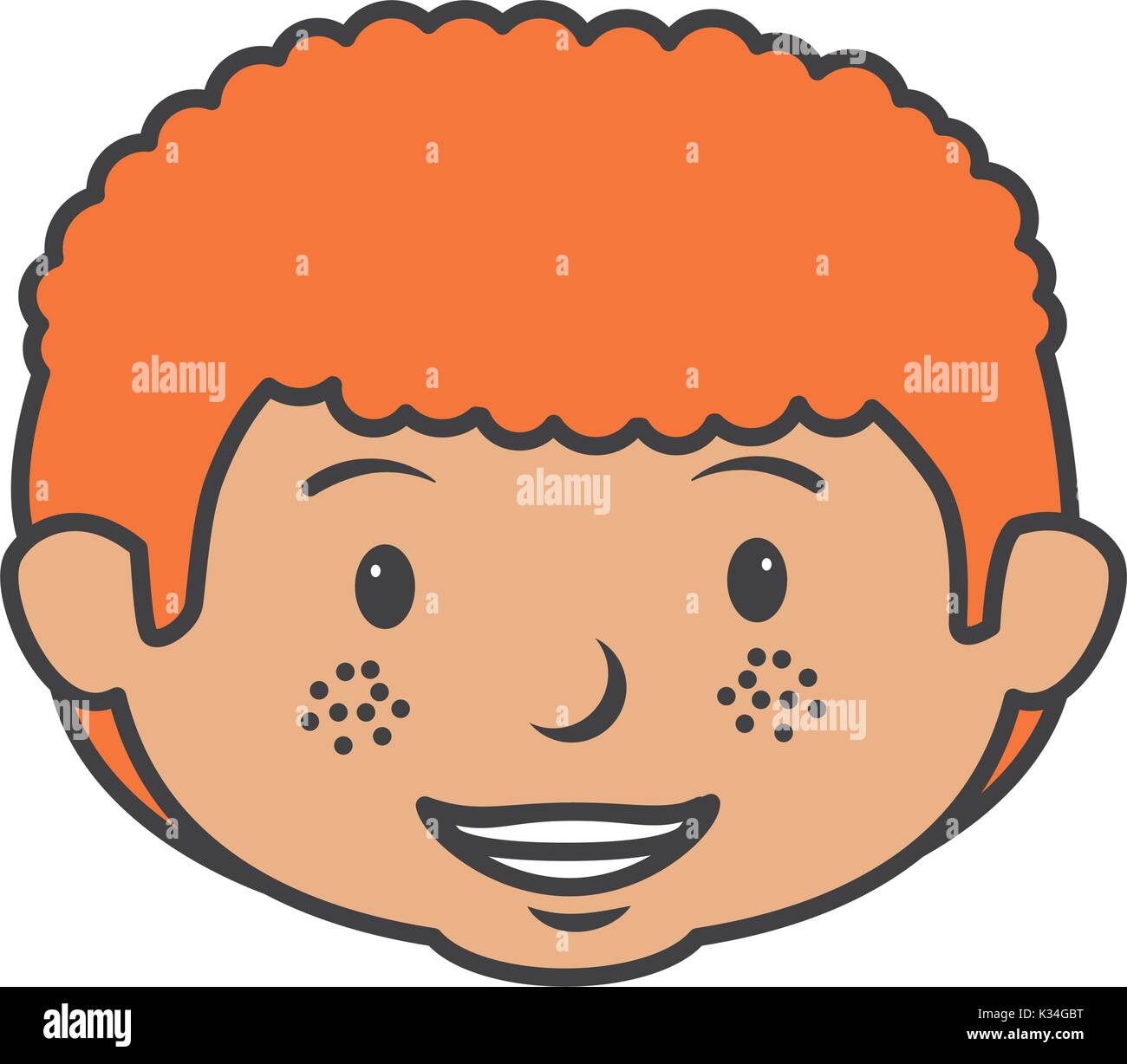 cute little boy head character vector illustration design Stock Vector ...