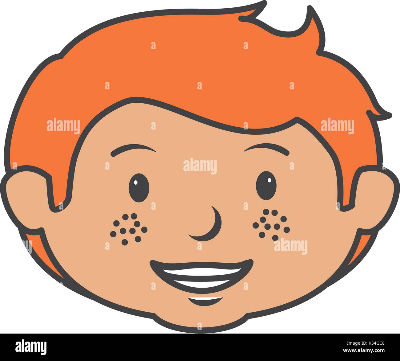 cute little boy head character vector illustration design Stock Vector ...
