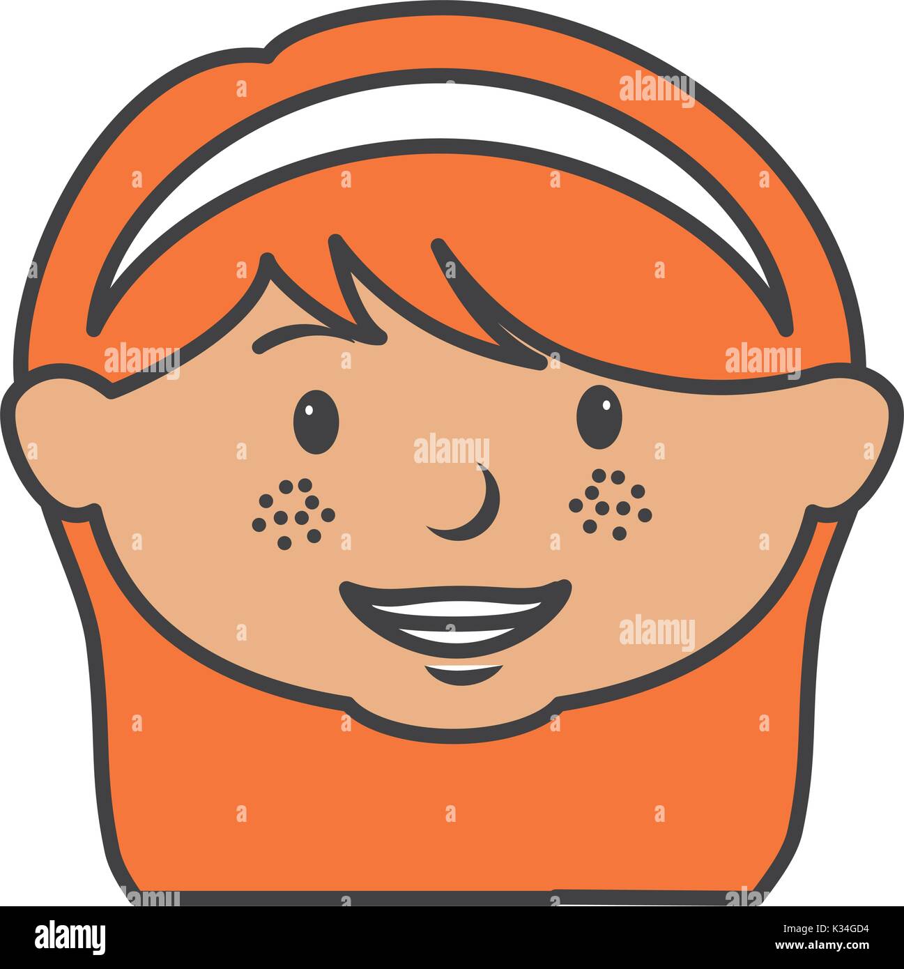 cute little girl head character vector illustration design Stock Vector ...