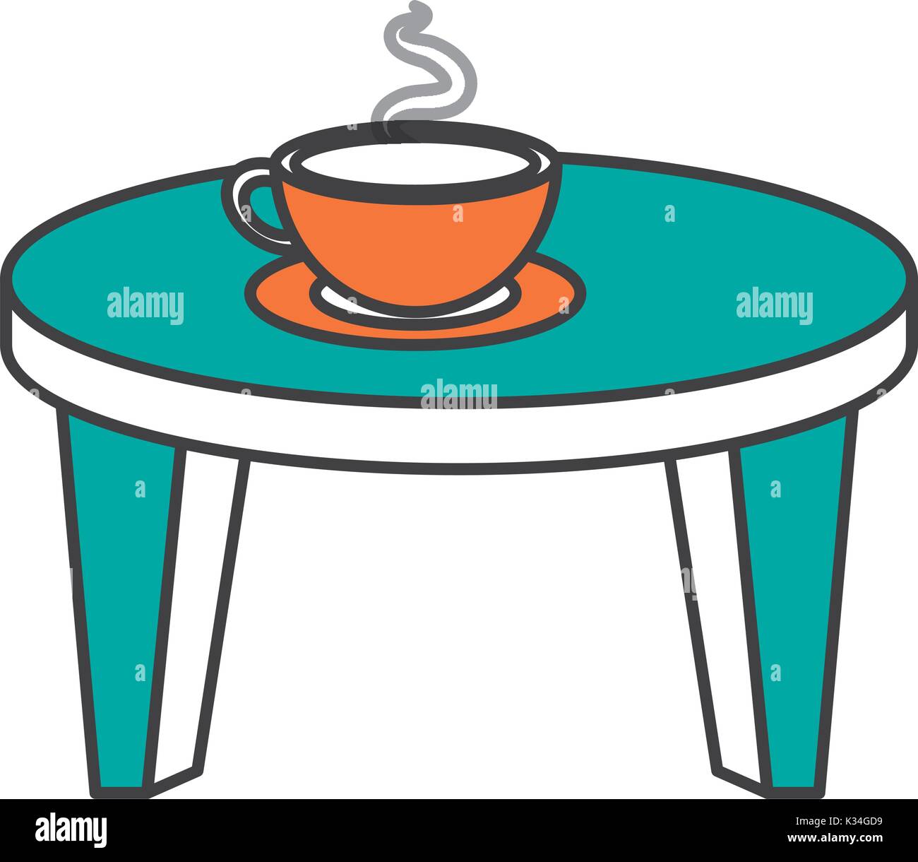Round stand wood coffee Stock Vector Images - Alamy