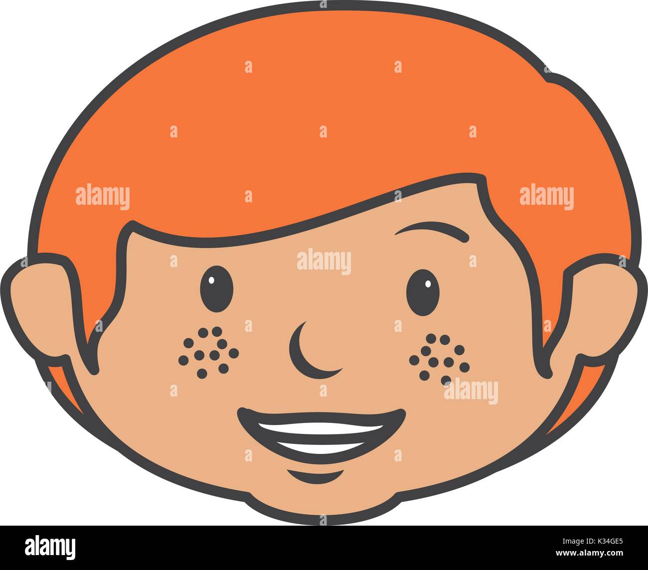 cute little boy head character vector illustration design Stock Vector ...