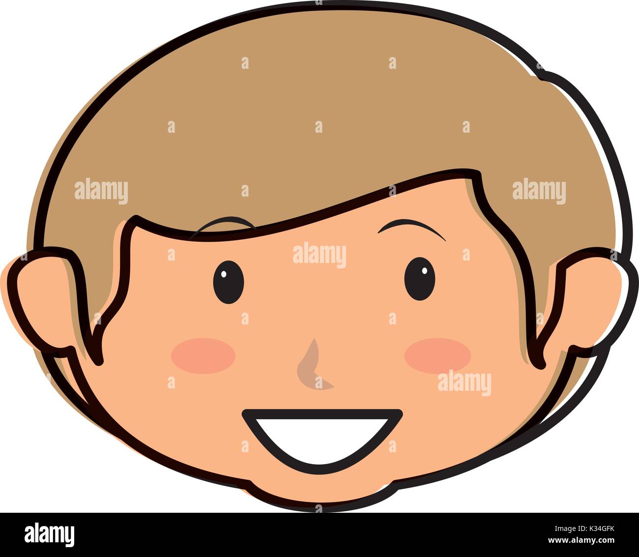 cute little boy head character vector illustration design Stock Vector ...