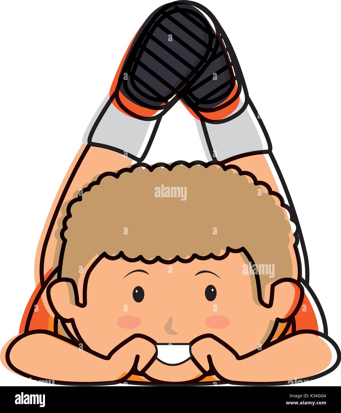 cute little boy lying character vector illustration design Stock Vector ...