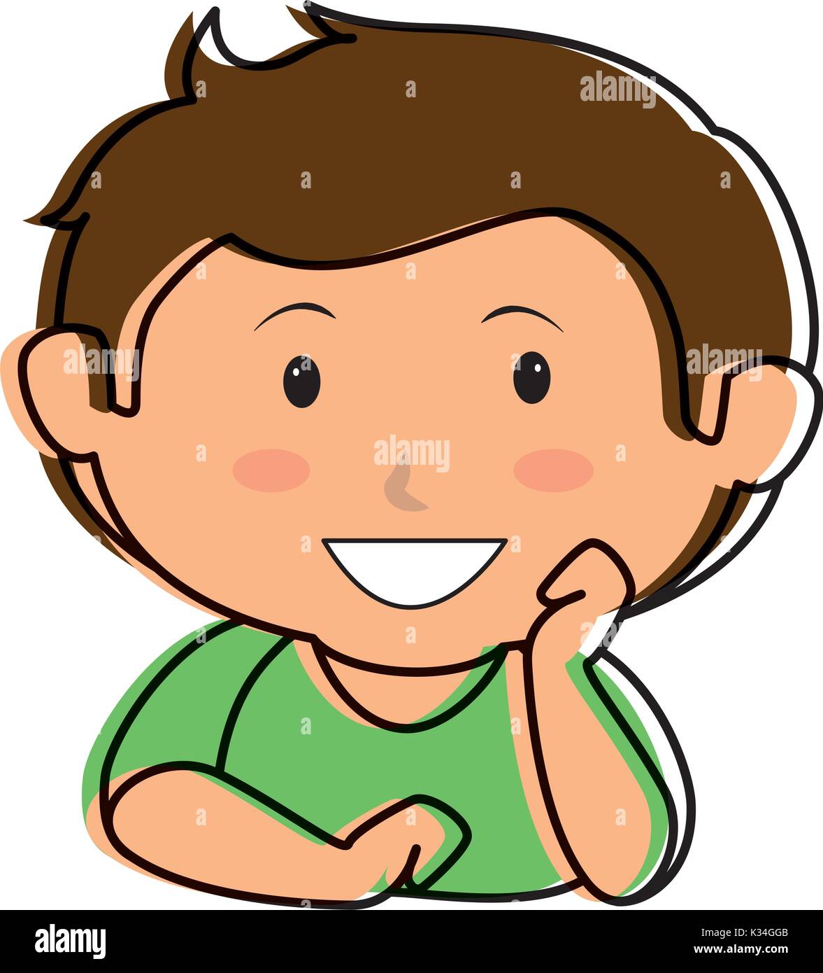 cute little boy lying character vector illustration design Stock Vector ...