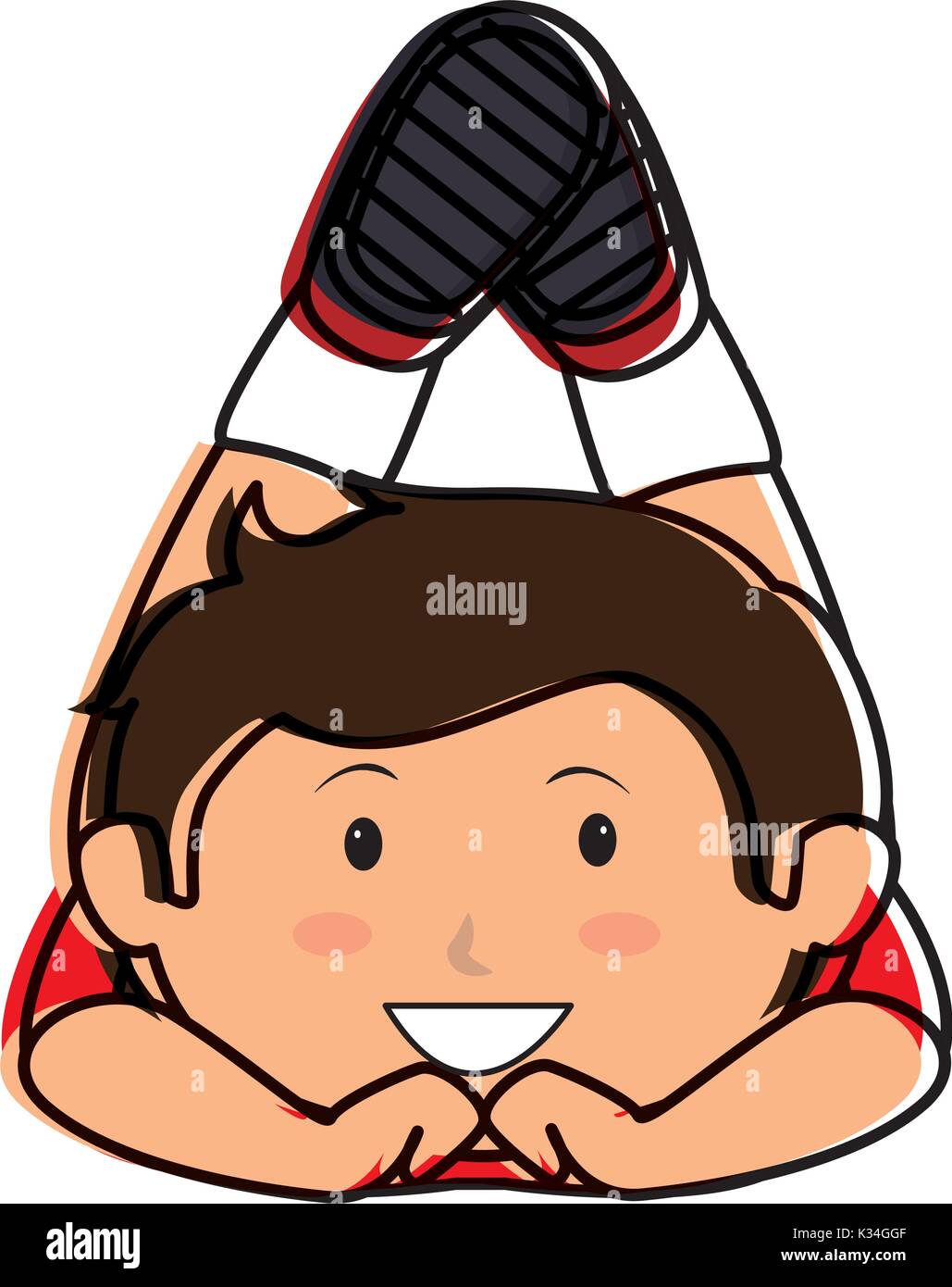 cute little boy lying character vector illustration design Stock Vector ...