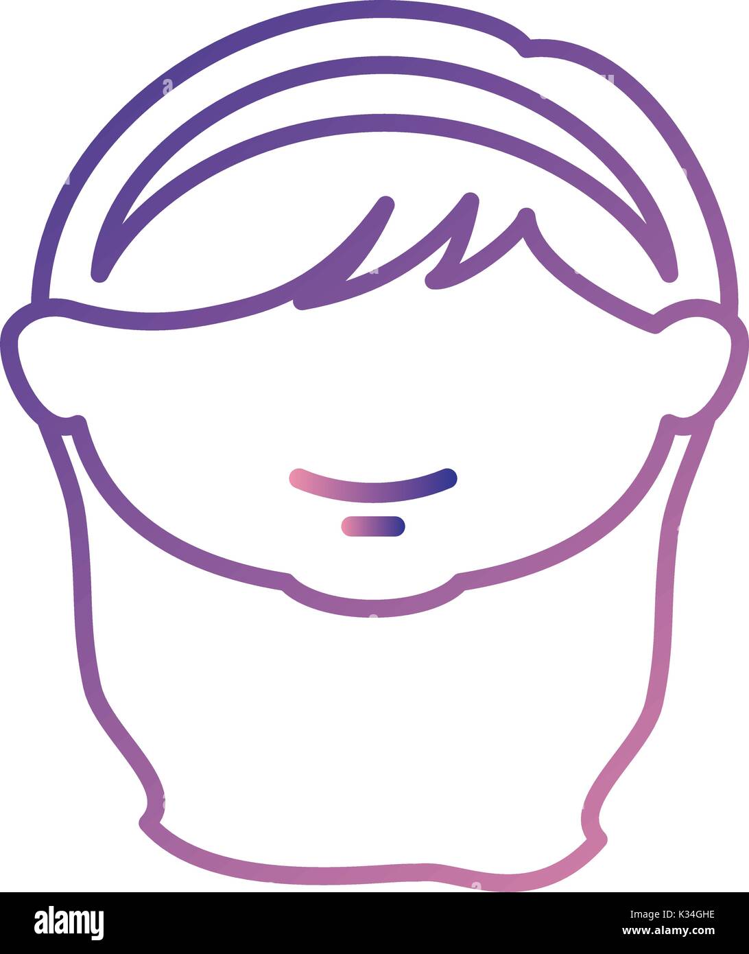 cute little girl head character vector illustration design Stock Vector ...