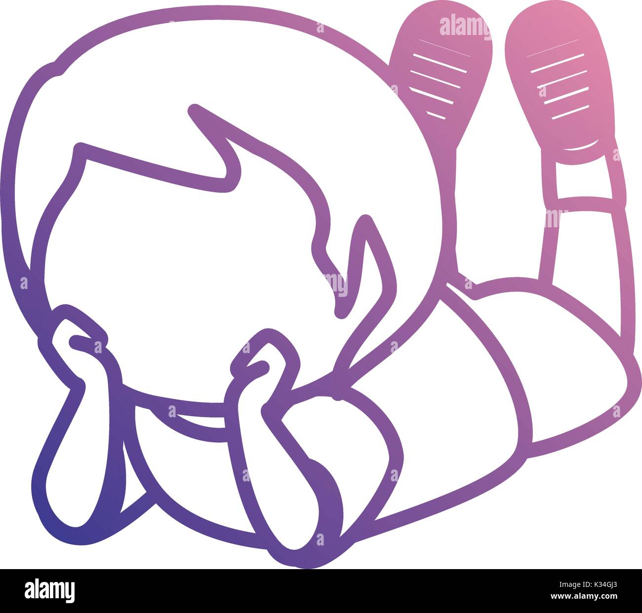 cute little boy lying character vector illustration design Stock Vector ...