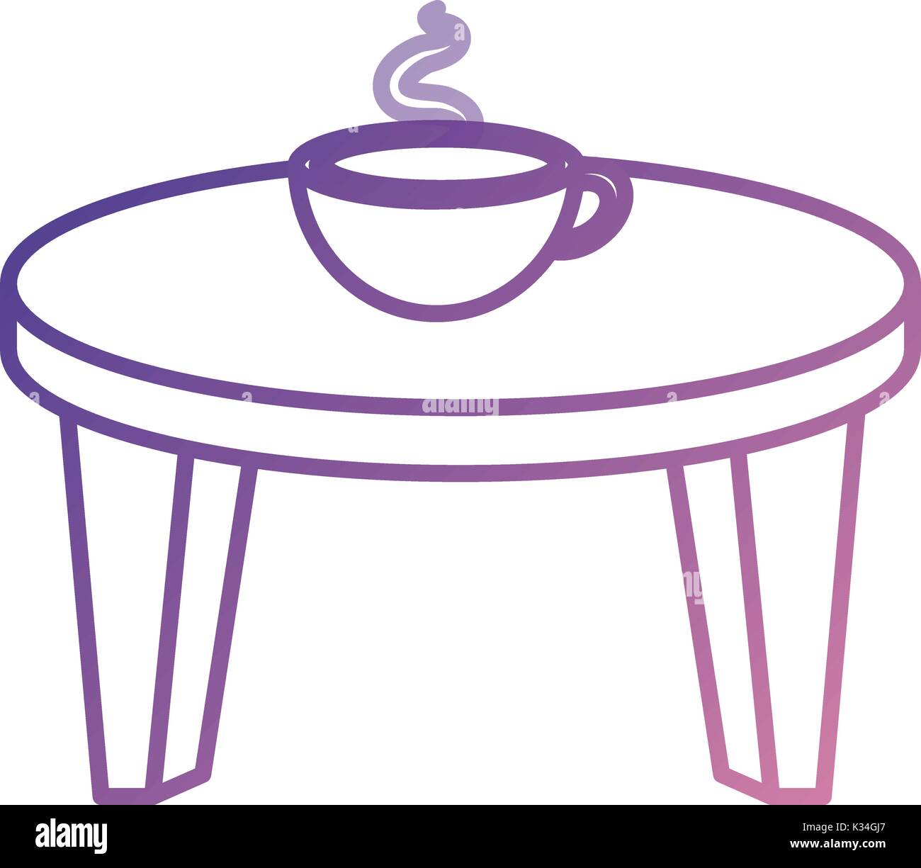 round little table with coffee vector illustration design Stock Vector ...