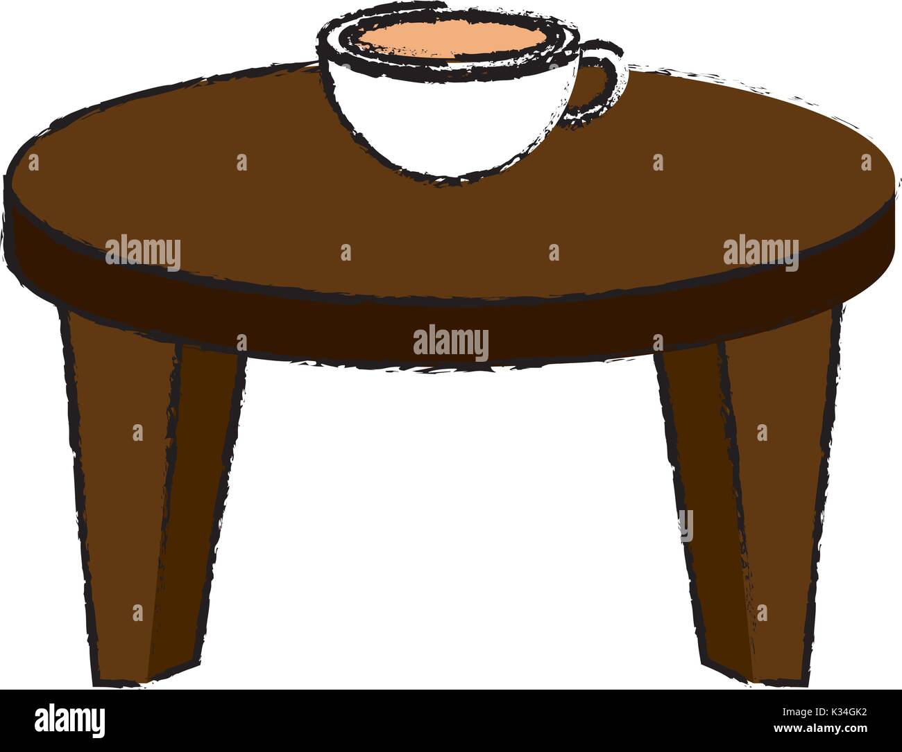 round little table with coffee vector illustration design Stock Vector ...