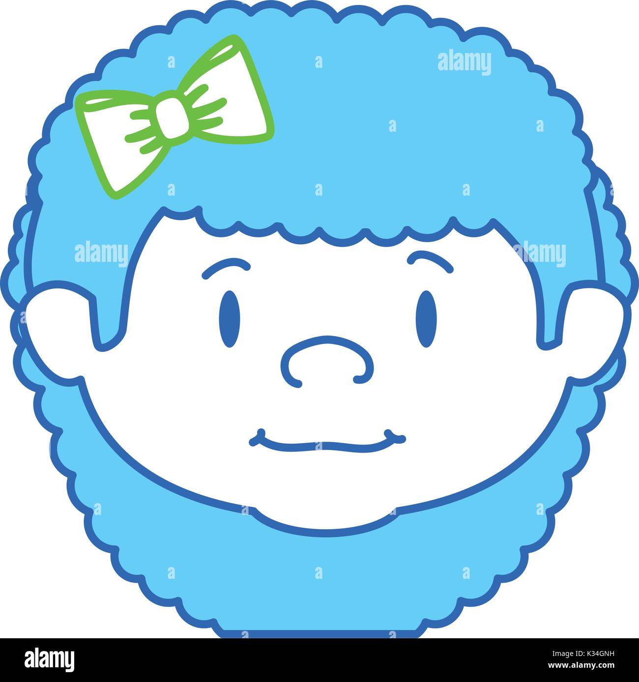 cute little girl head character vector illustration design Stock Vector ...