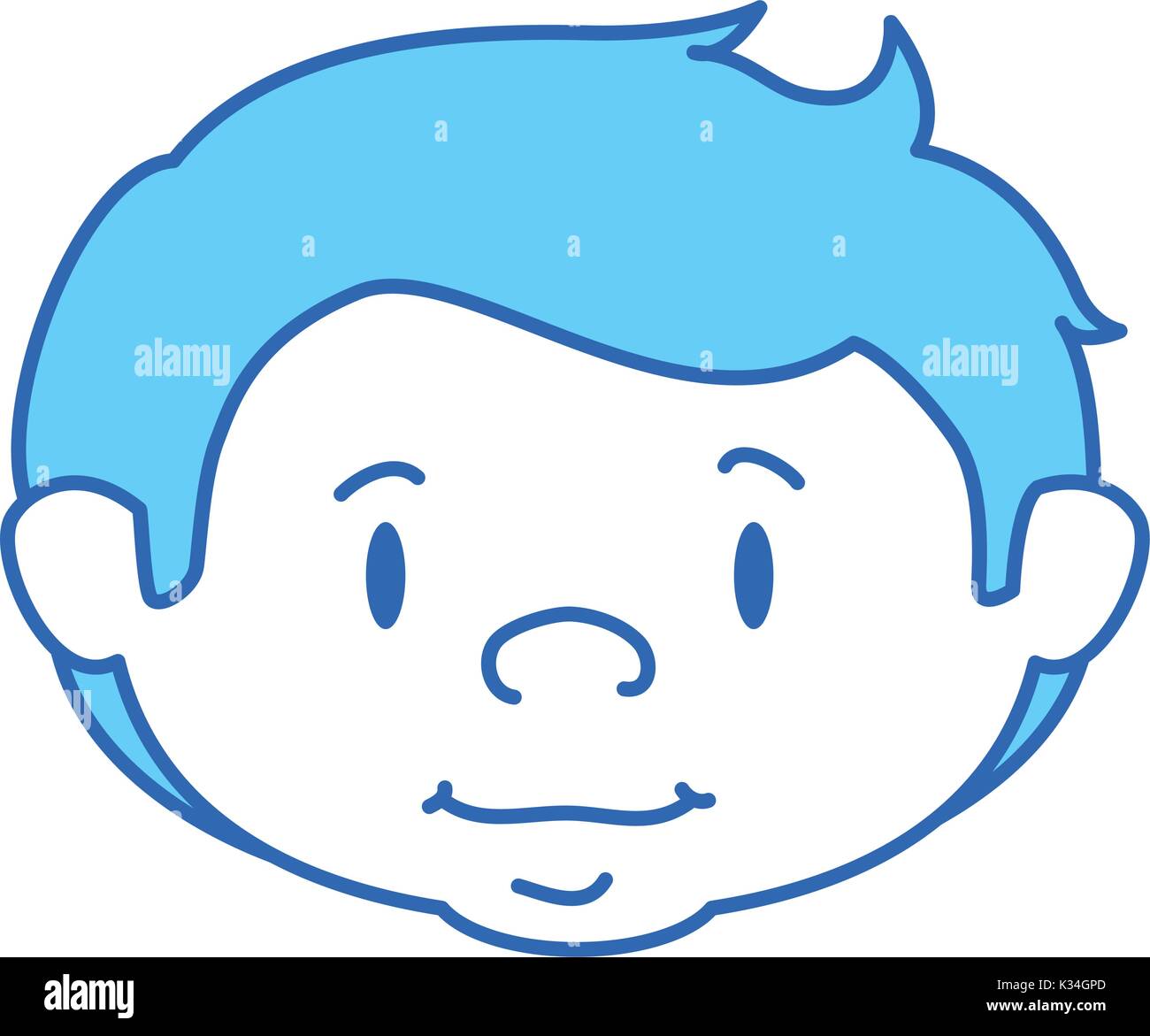 cute little boy head character vector illustration design Stock Vector ...