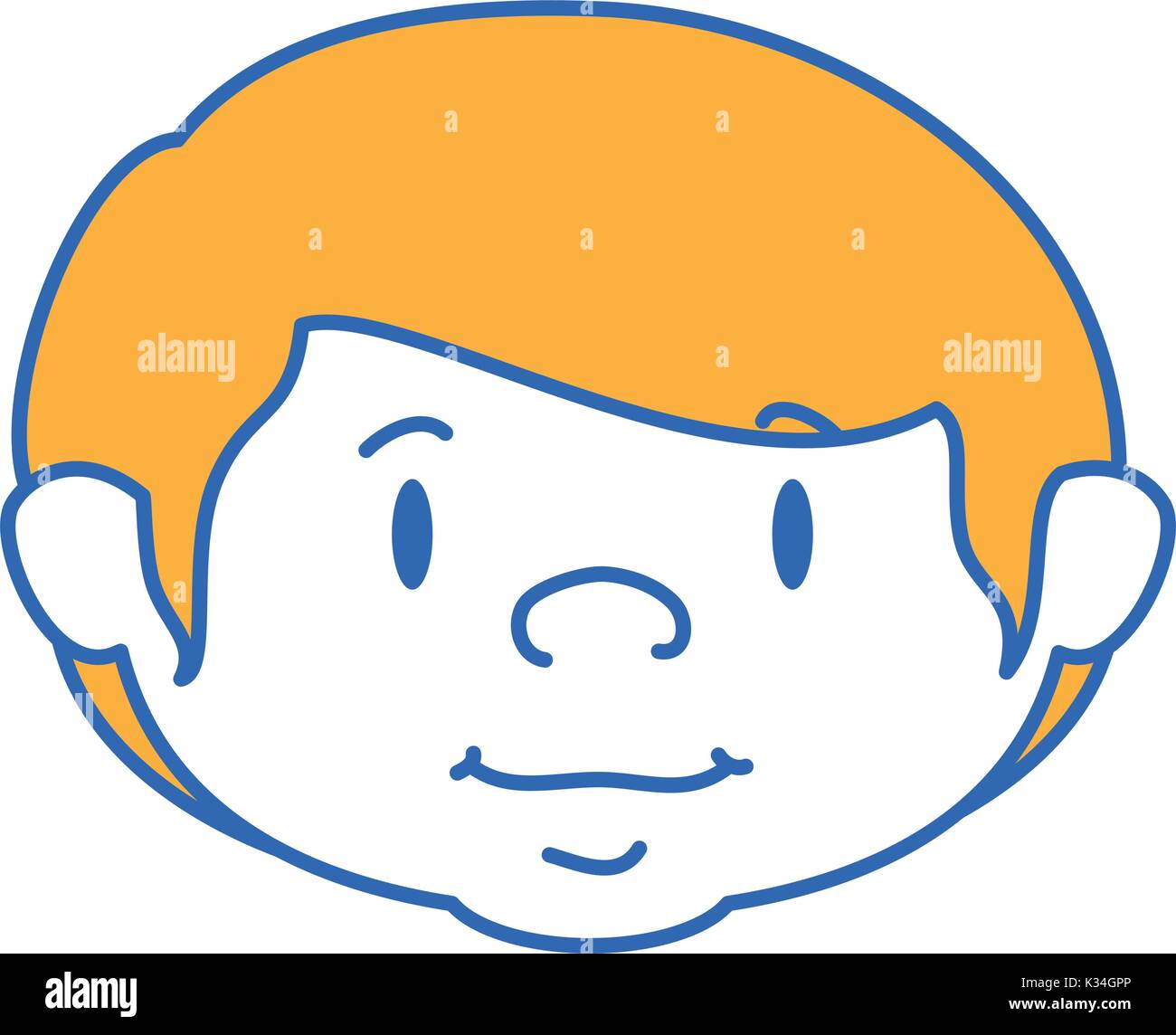 cute little boy head character vector illustration design Stock Vector ...