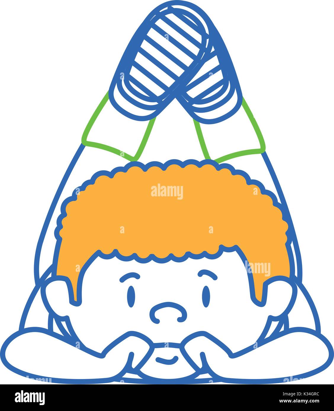 cute little boy lying character vector illustration design Stock Vector ...