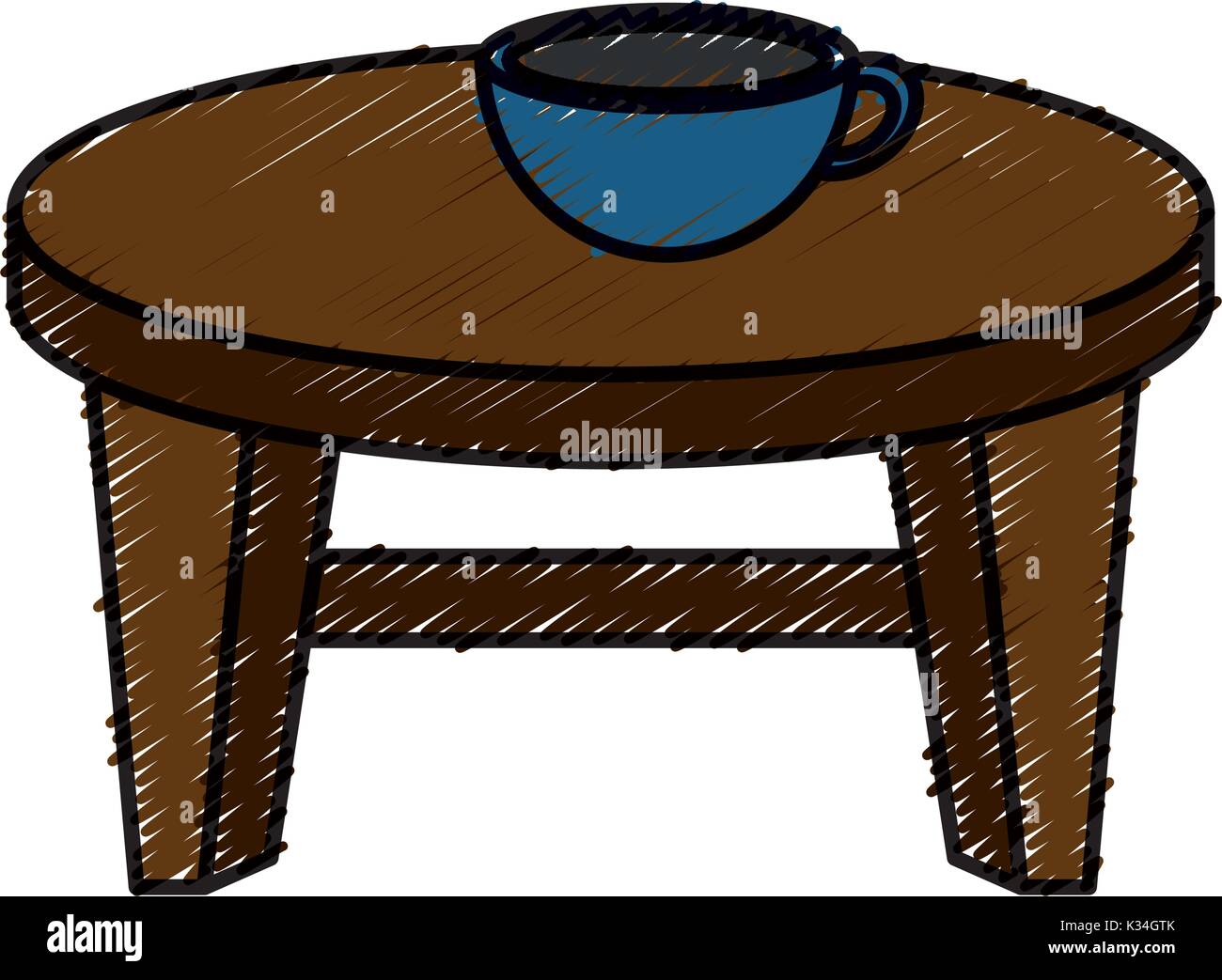 round little table with coffee vector illustration design Stock Vector ...